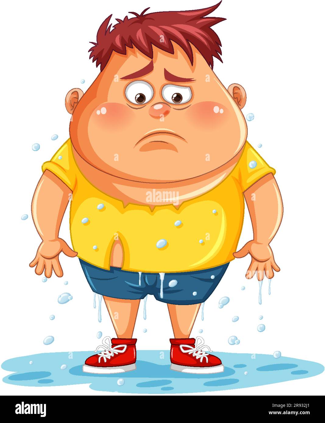 Sad Man Messing Up with Wet Water illustration Stock Vector Image & Art ...