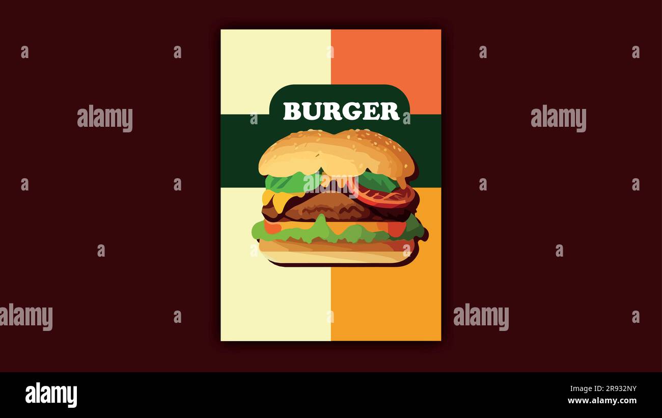 Unique Big Burger Flyer Template.Brochure and Layout Design Stock ...