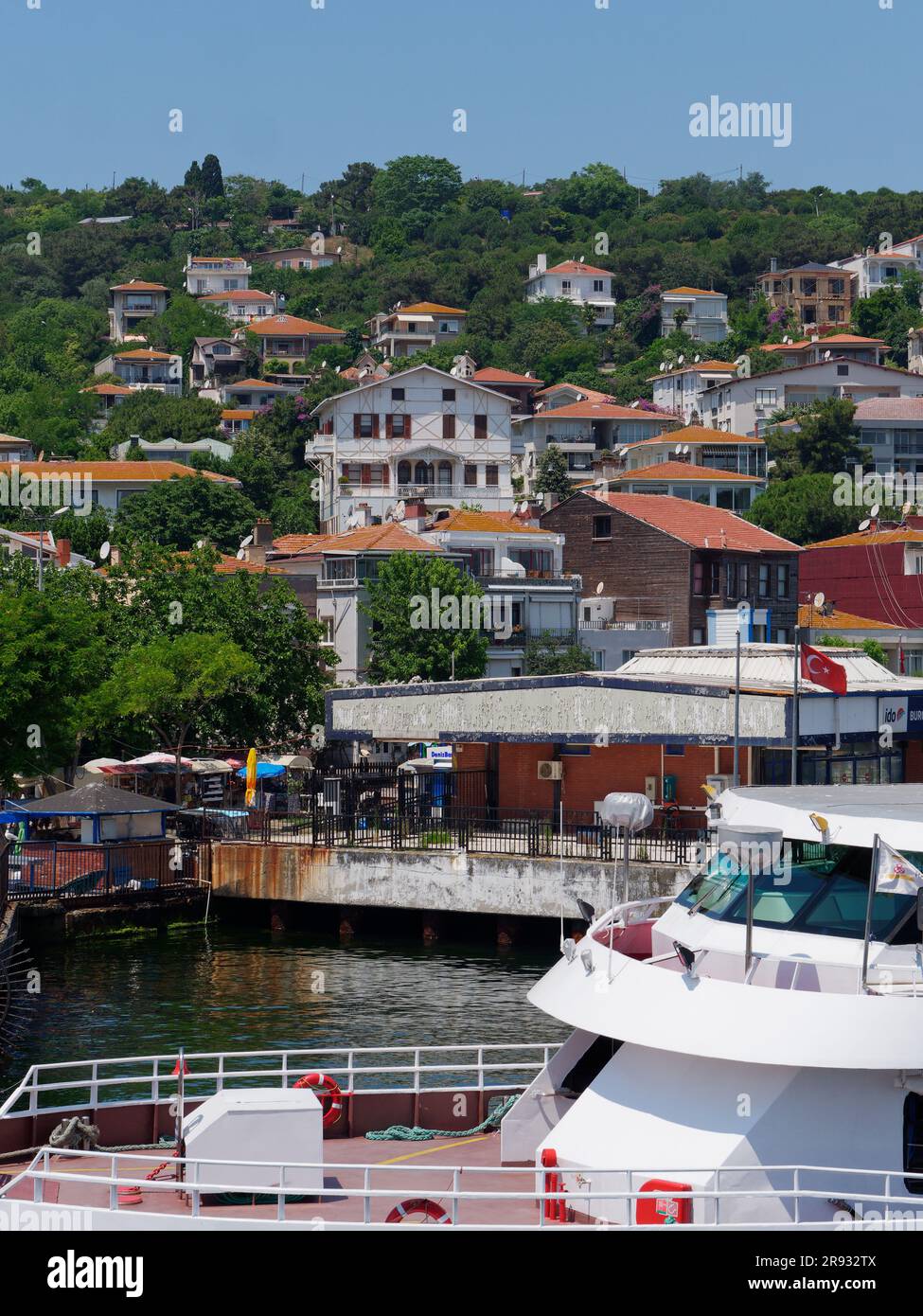 Passenger ferry and port in Burgaz Island,aka Burgazada one of the ...