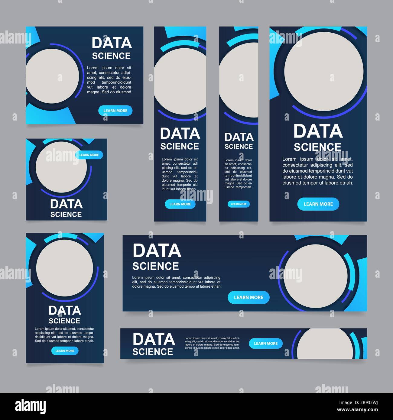 Innovation and data science web banner design template Stock Vector ...