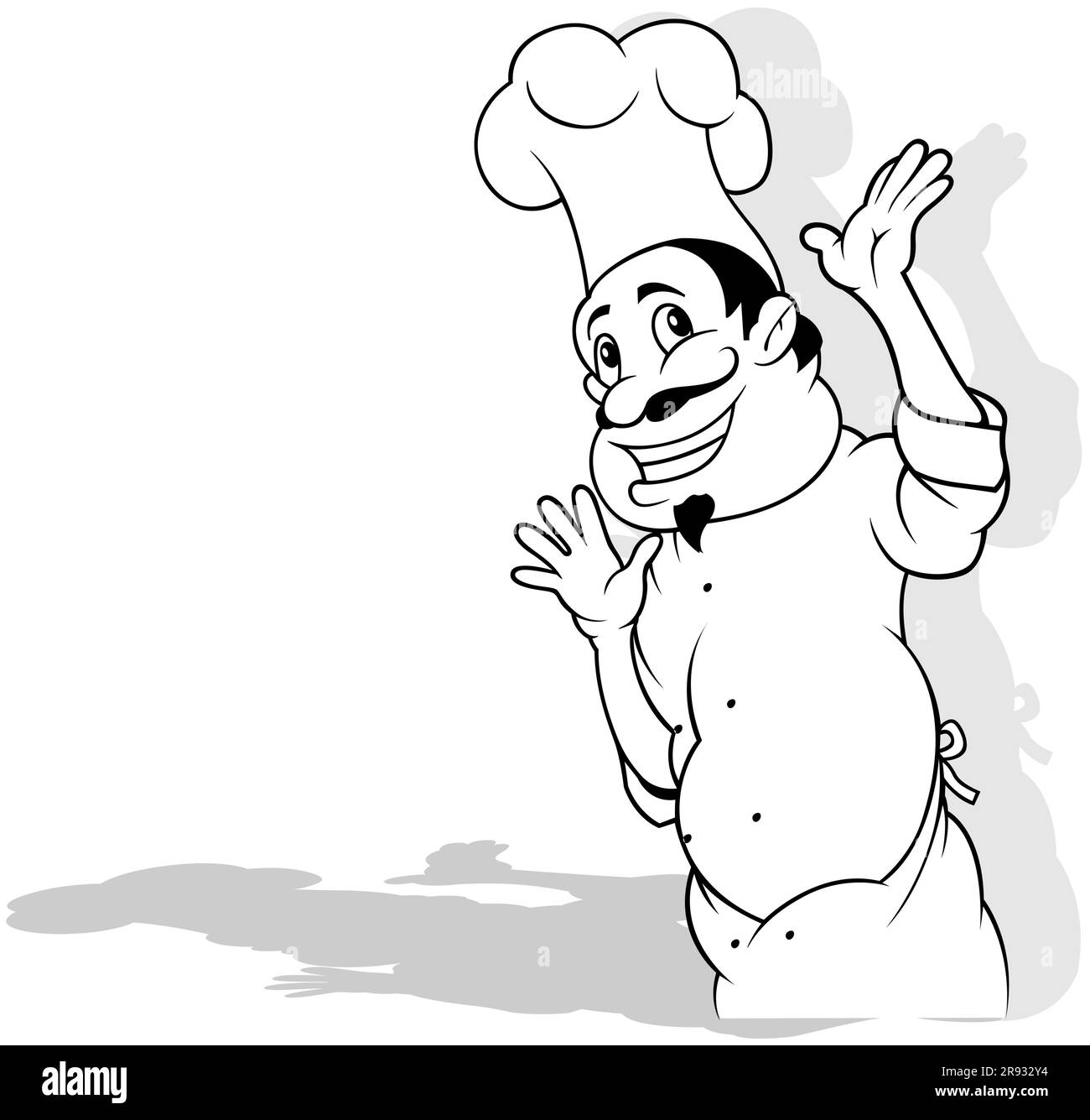 Smiling chef in hat Black and White Stock Photos & Images - Alamy