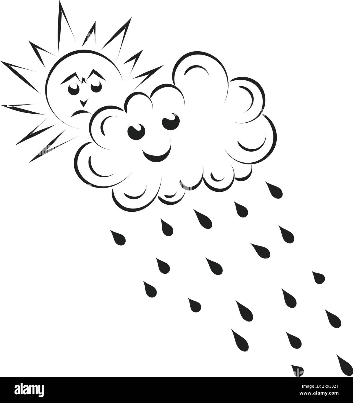 Rain Cloud Line Drawing