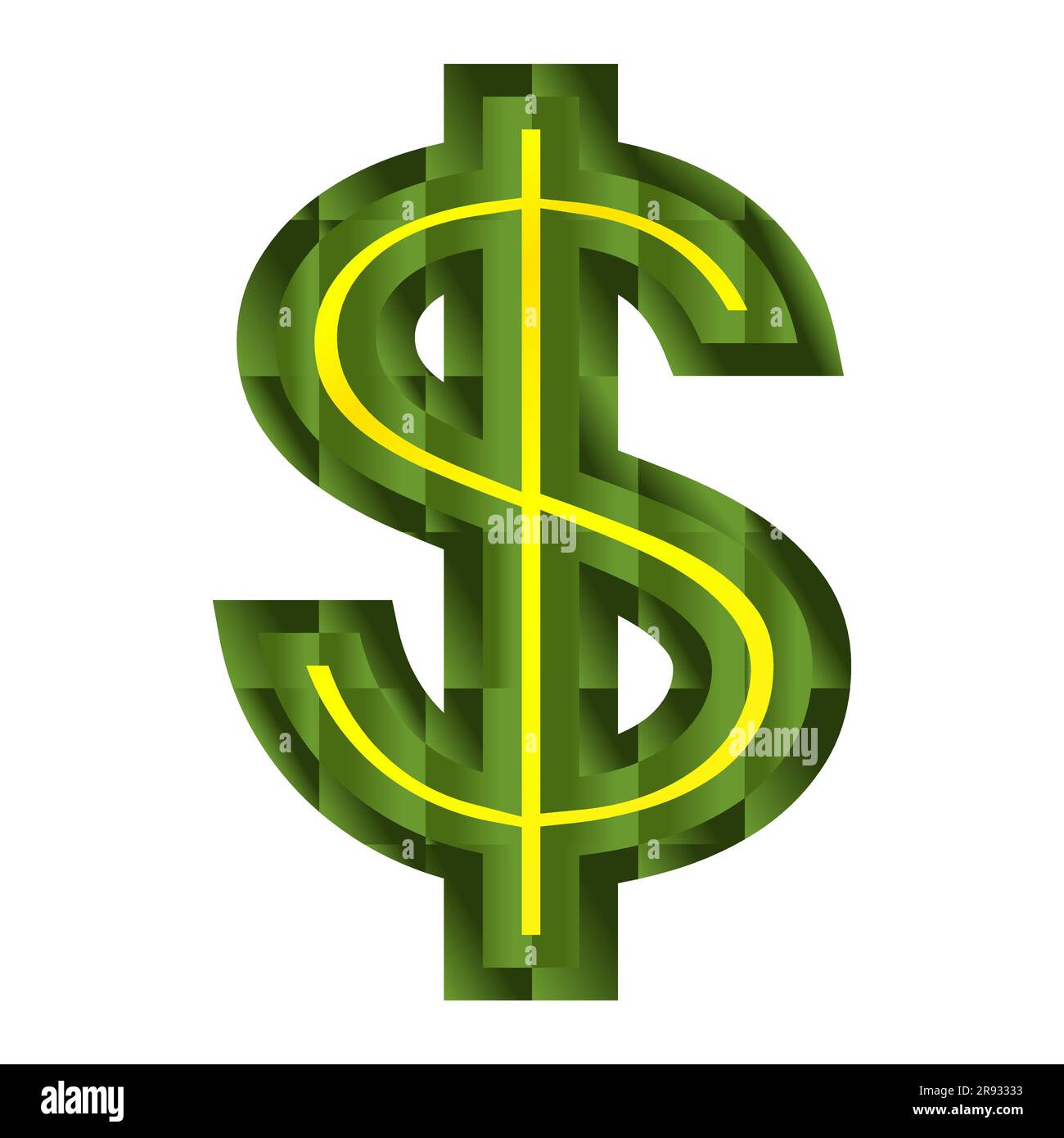 Golden and green dollar sign Mosaic icon Vector illustration isolated ...