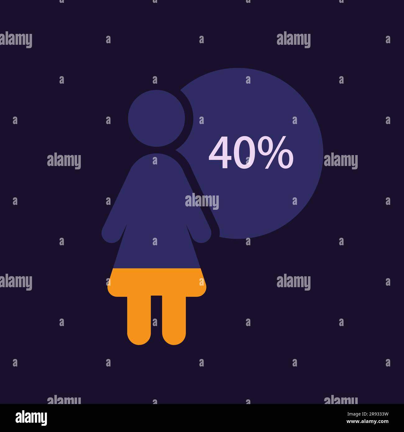 Human figure infographic chart design template for dark theme Stock ...