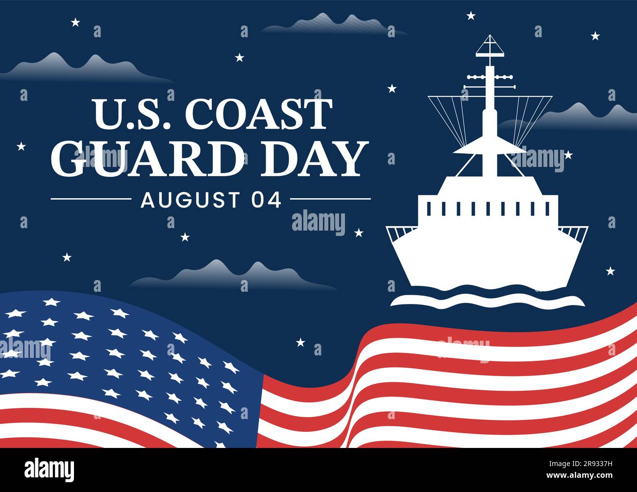 United States Coast Guard Day Vector Illustration on August 4 with ...