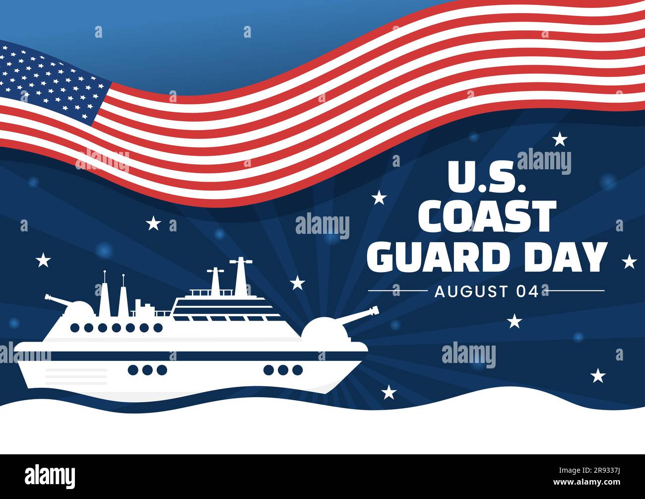 United States Coast Guard Day Vector Illustration on August 4 with ...