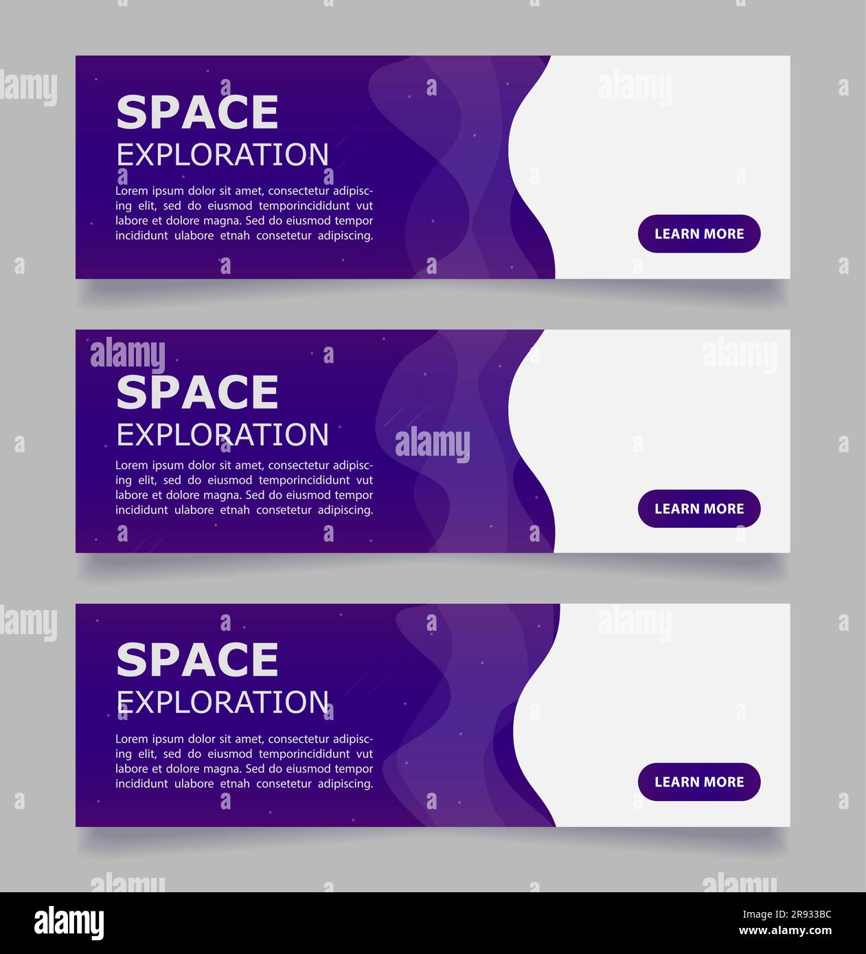 Commercial spaceflight promo web banner design template Stock Vector ...