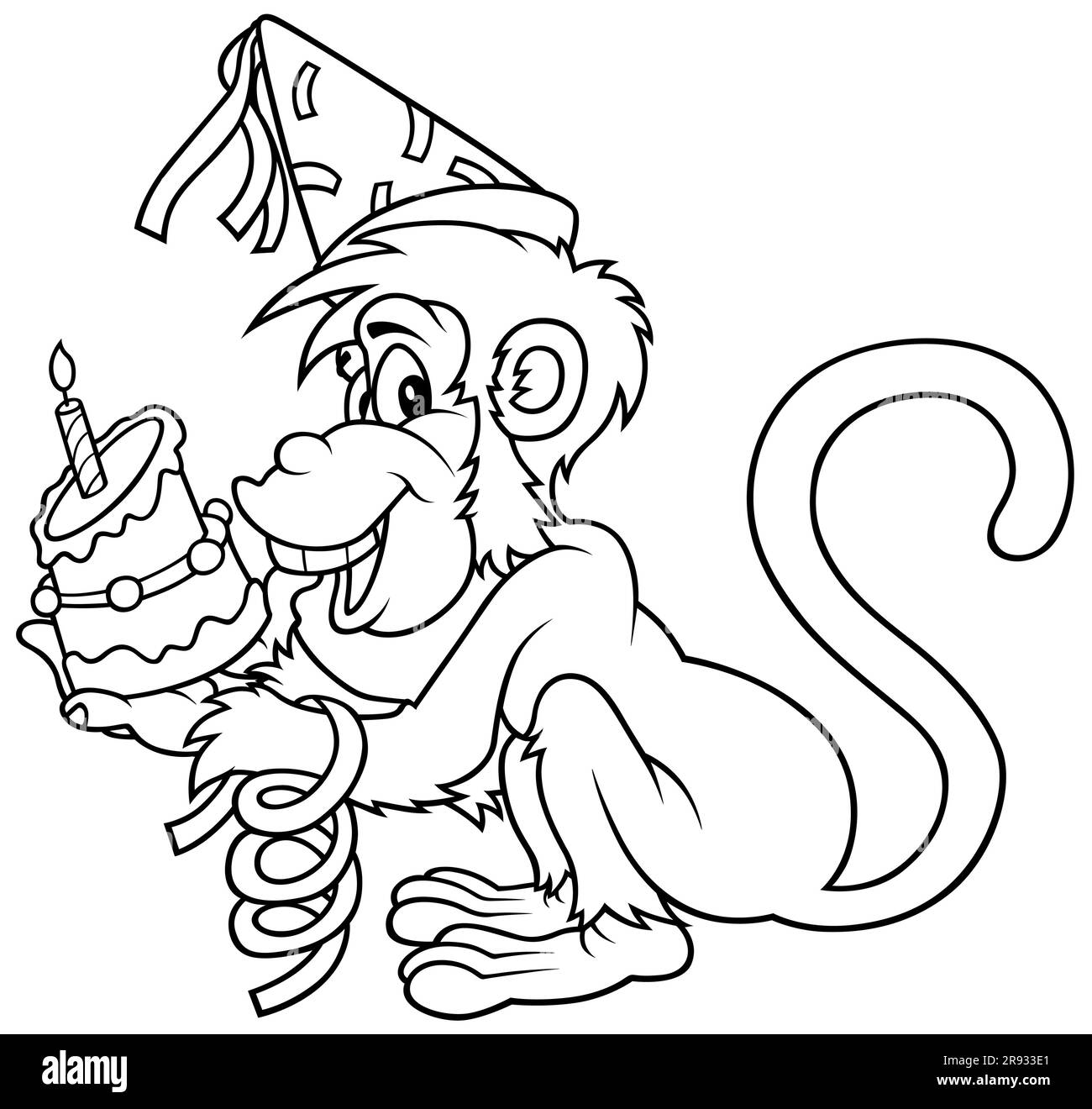 Smiling monkey cartoon Black and White Stock Photos & Images - Alamy