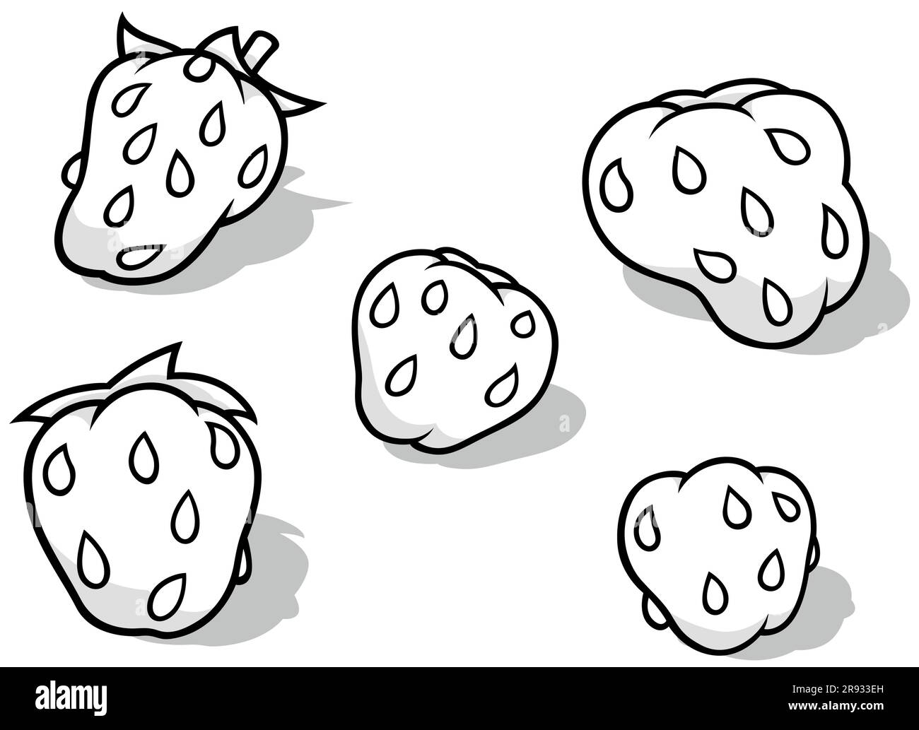 Five strawberries Black and White Stock Photos & Images - Alamy