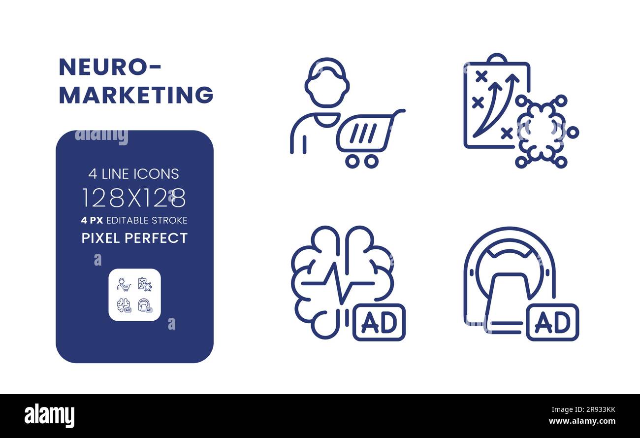 Neuro marketing linear desktop icons set Stock Vector Image & Art - Alamy