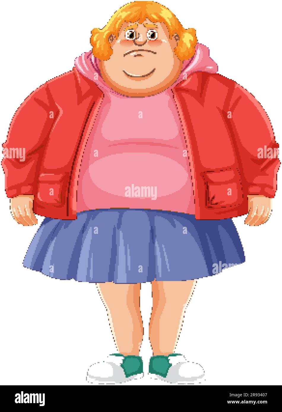 Overweight female cartoon character illustration Stock Vector Image ...