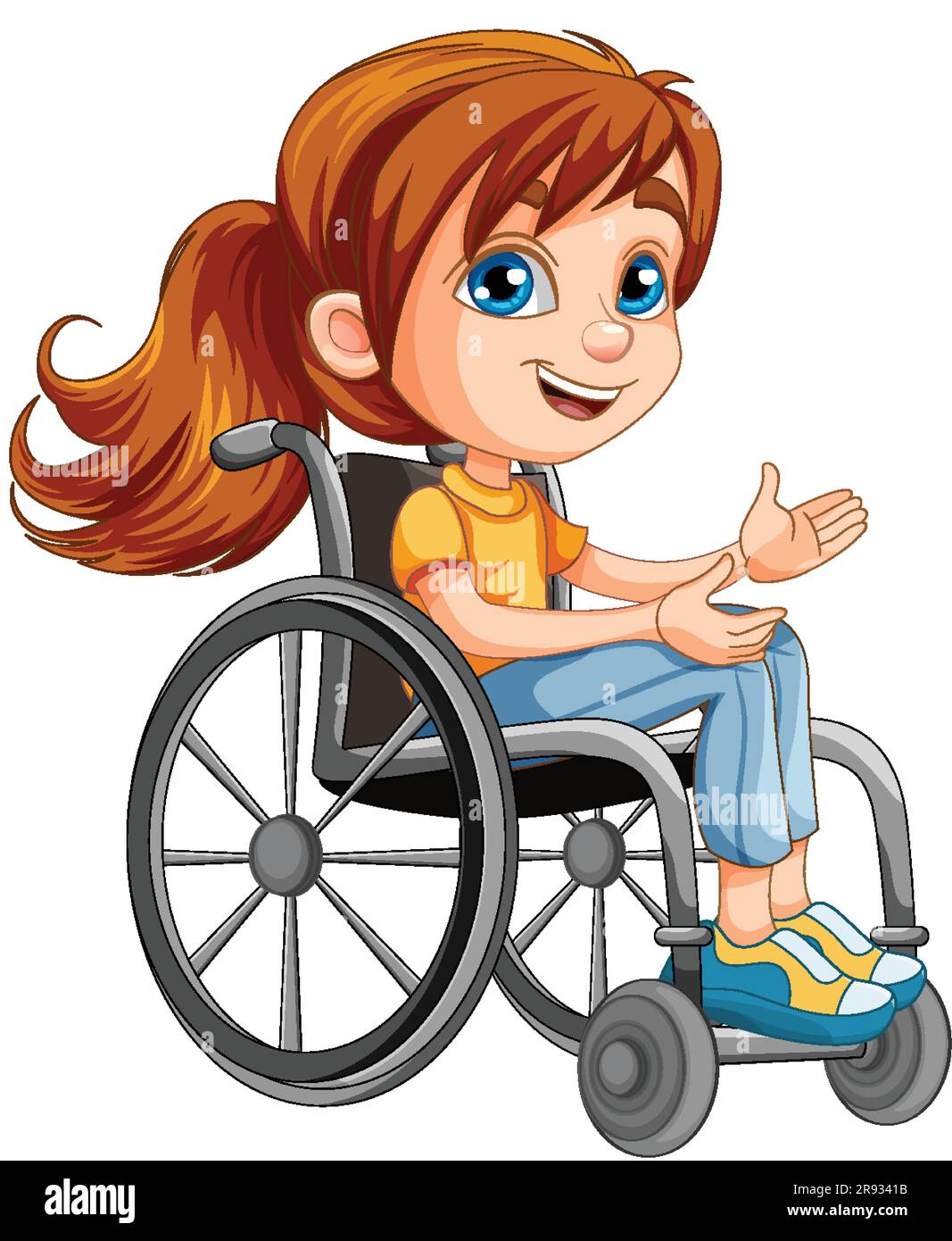 Disable woman cartoon sitting on wheelchair illustration Stock Vector ...