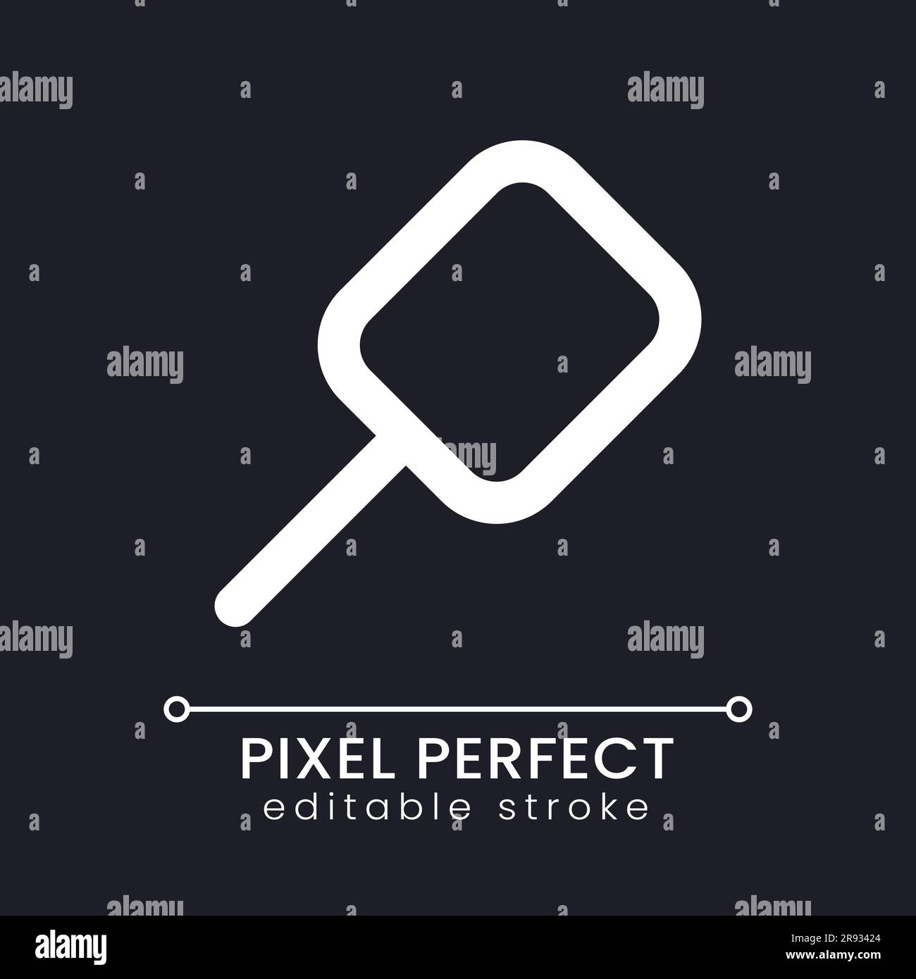Magnifying glass pixel perfect white linear ui icon for dark theme ...