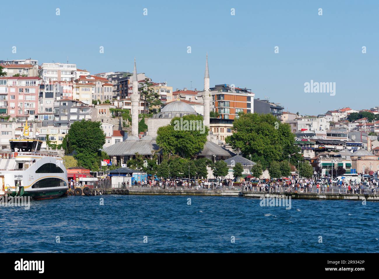 Town of Uskudar with the Mihrimah Sultan Mosque in Istanbul Turkey, as ...