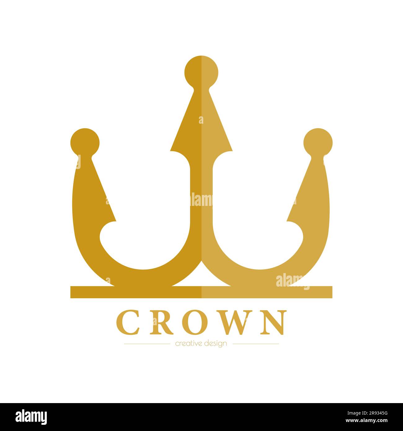 Golden royal crown. A mock-up of a symbol of luxurious imperial power ...