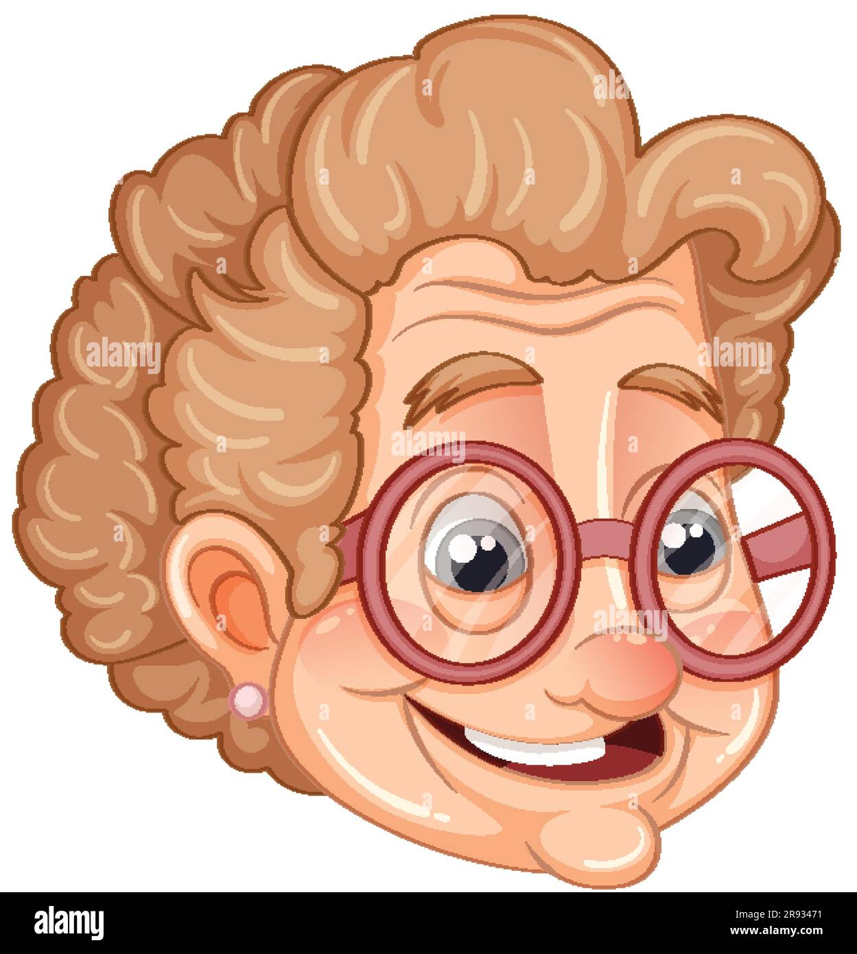 Grandmother head cartoon isolated illustration Stock Vector Image & Art ...