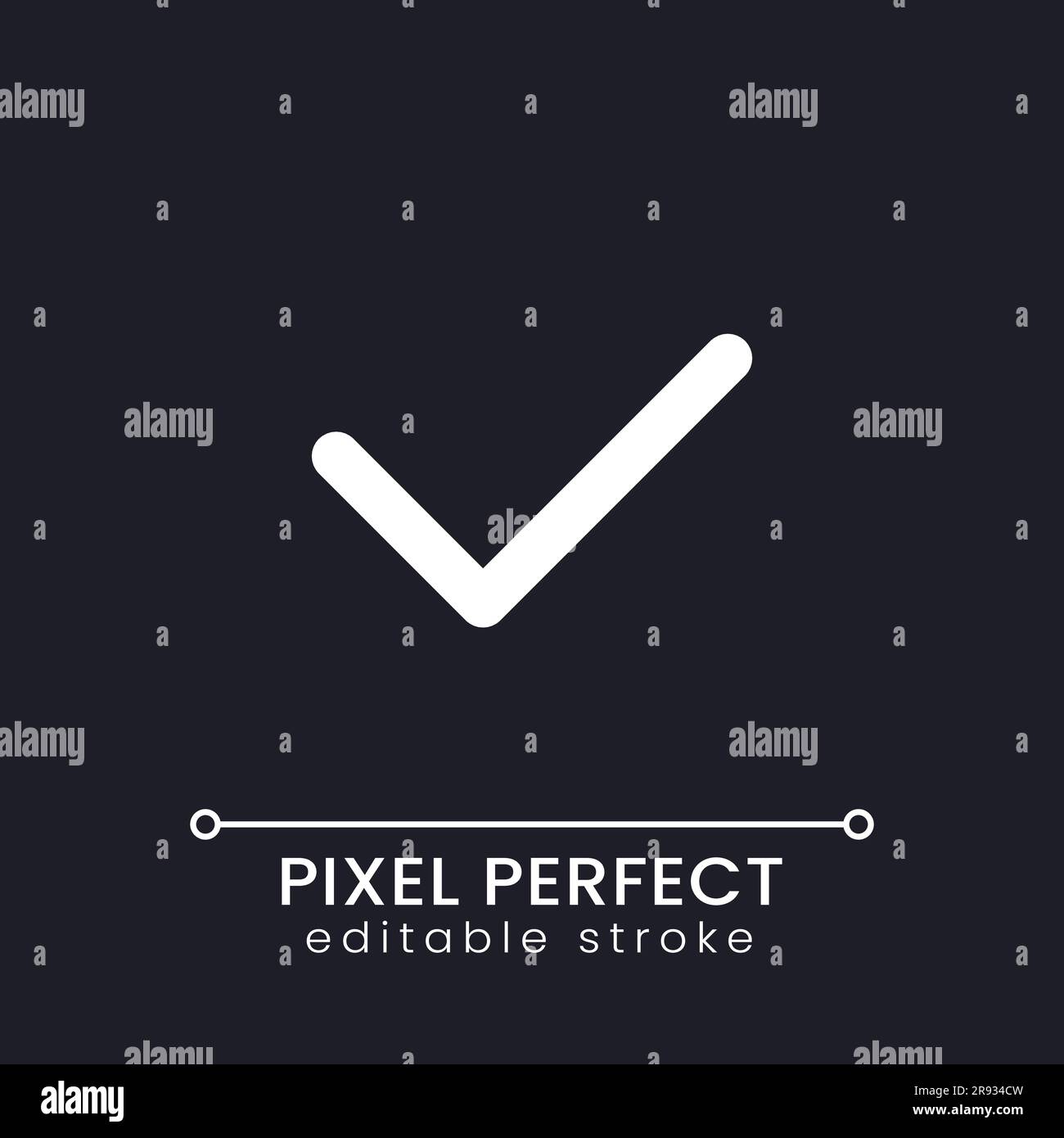 Checkmark pixel perfect white linear ui icon for dark theme Stock Vector Image & Art - Alamy