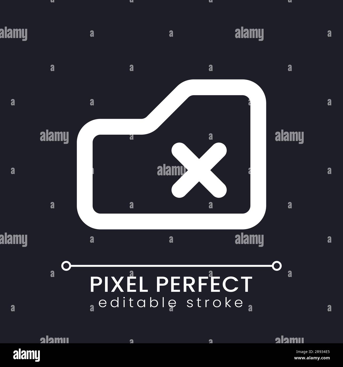 Delete From Folder Pixel Perfect White Linear Ui Icon For Dark Theme Stock Vector Image And Art