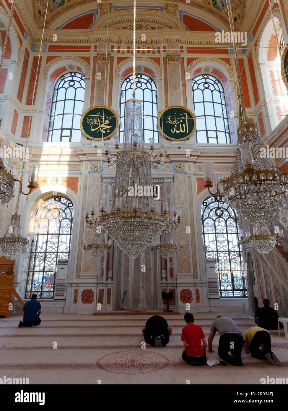 Interior of the Grand Mecidiye Mosque (Ortaköy Mosque) in Ortakoy ...