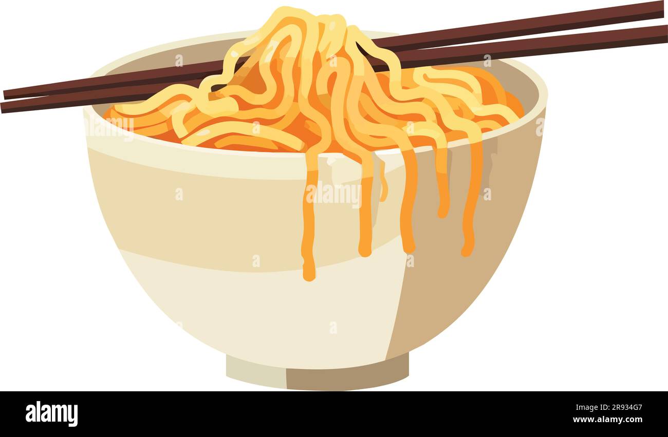Bowl vegetarian ramen chopsticks Cut Out Stock Images & Pictures - Alamy