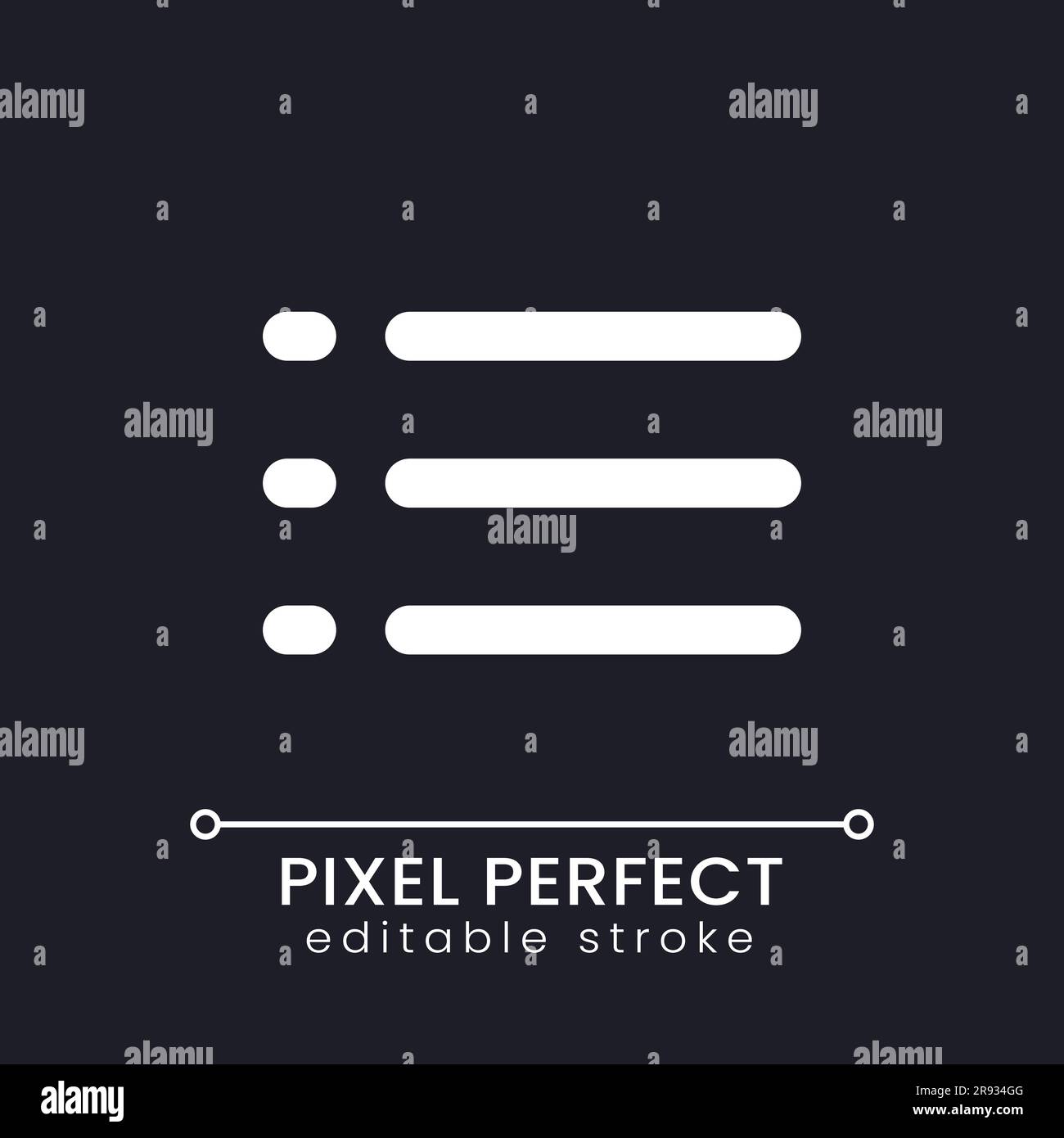 Checklist pixel perfect white linear ui icon for dark theme Stock ...