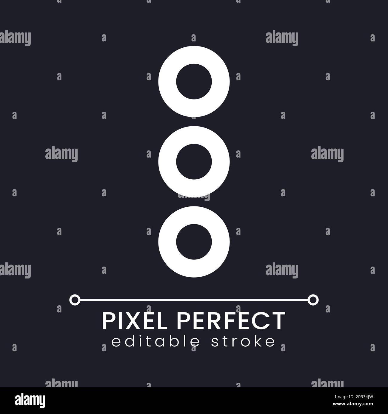 Ellipsis menu pixel perfect white linear ui icon for dark theme Stock Vector Image & Art - Alamy