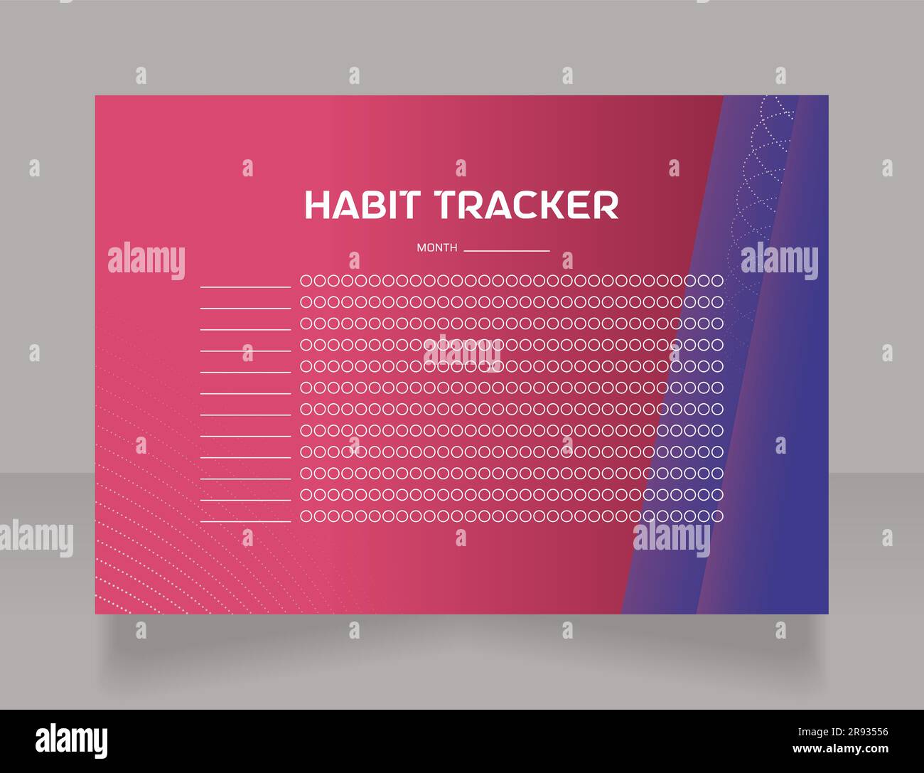 Habit tracker worksheet design template Stock Vector Image & Art - Alamy
