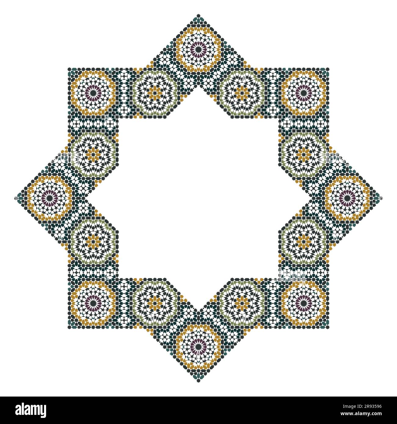 Decorative octagonal star with an ornament in Arabic style Stock Vector ...