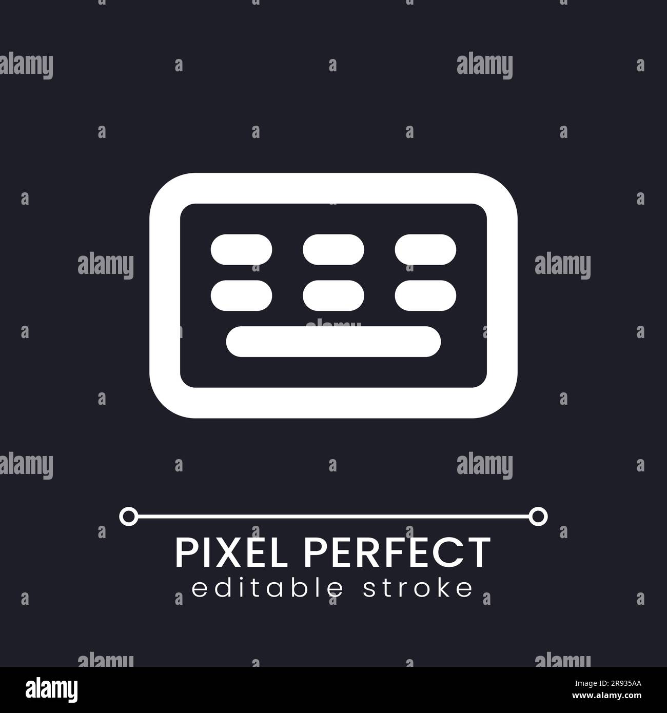 Keyboard pixel perfect white linear ui icon for dark theme Stock Vector Image & Art - Alamy