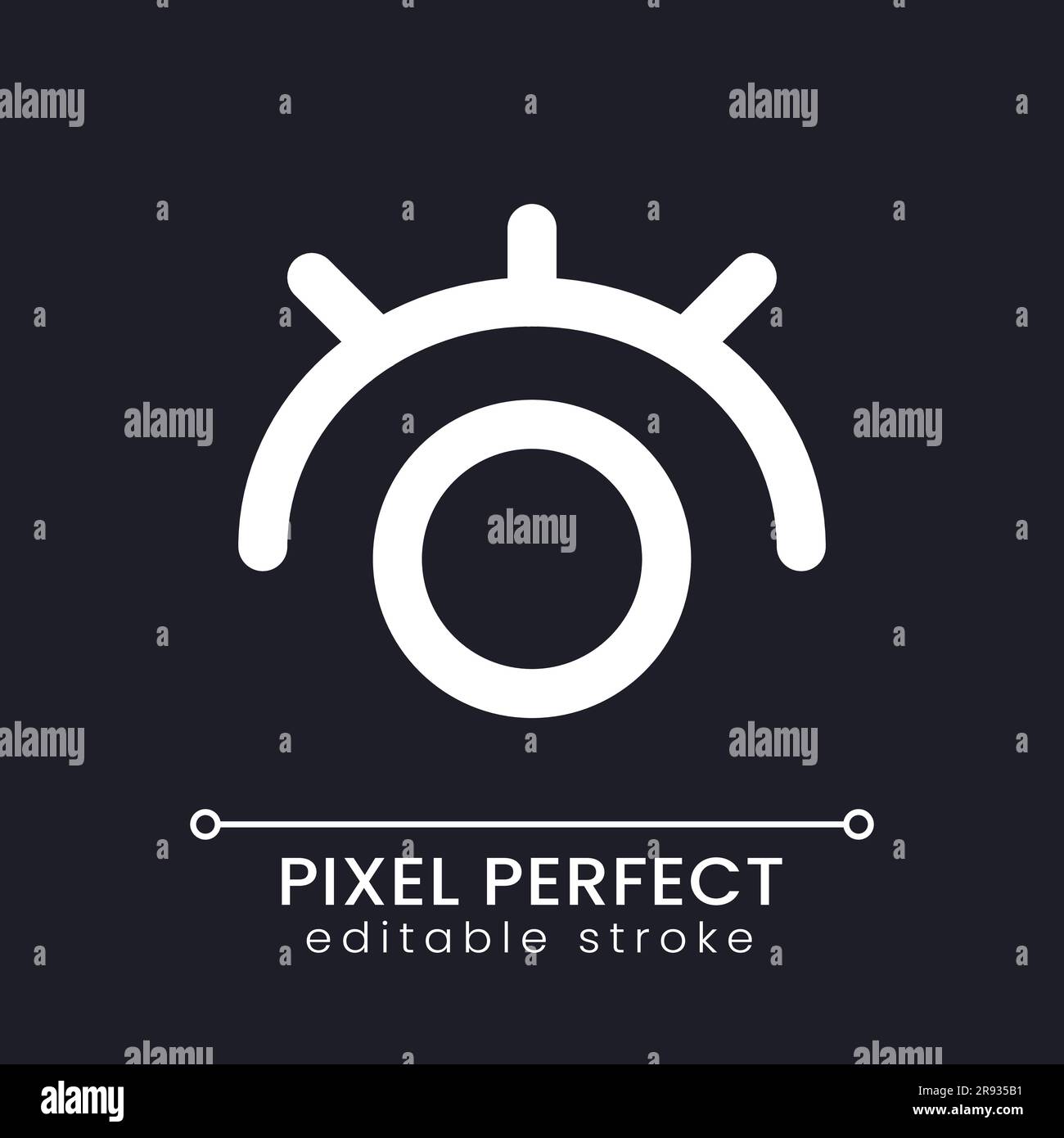 Eye pixel perfect white linear ui icon for dark theme Stock Vector ...