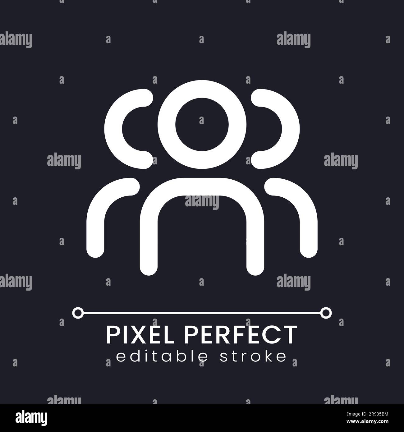 Online community pixel perfect white linear ui icon for dark theme ...