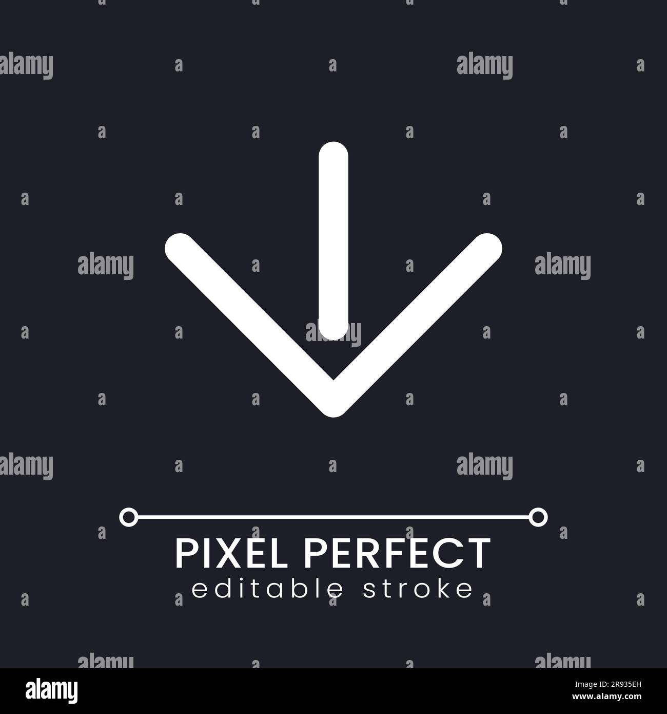 Move downward pixel perfect white linear ui icon for dark theme Stock Vector Image & Art - Alamy