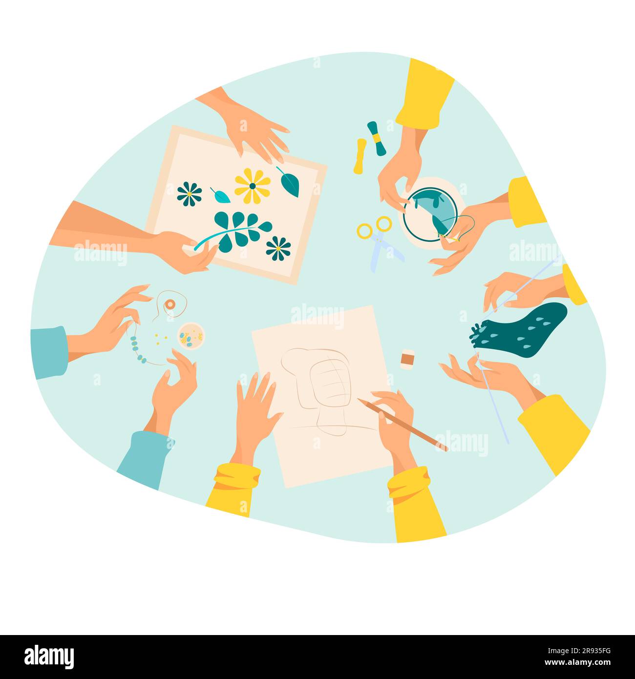 Creative handmade workshop flat vector illustration Stock Vector Image ...