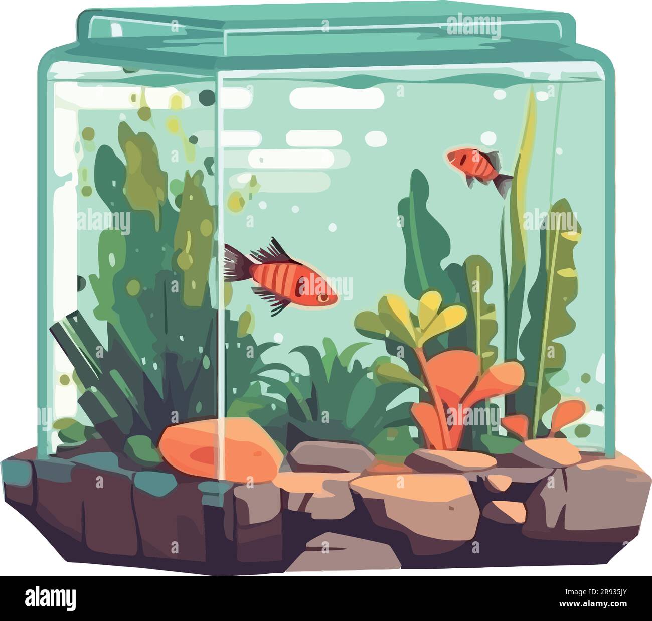 Hand holding goldfish in multi colored fishbowl over white Stock Vector ...
