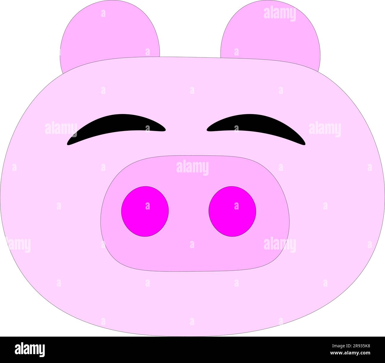 Cheerful pig on a white background, children's drawing. Vector ...