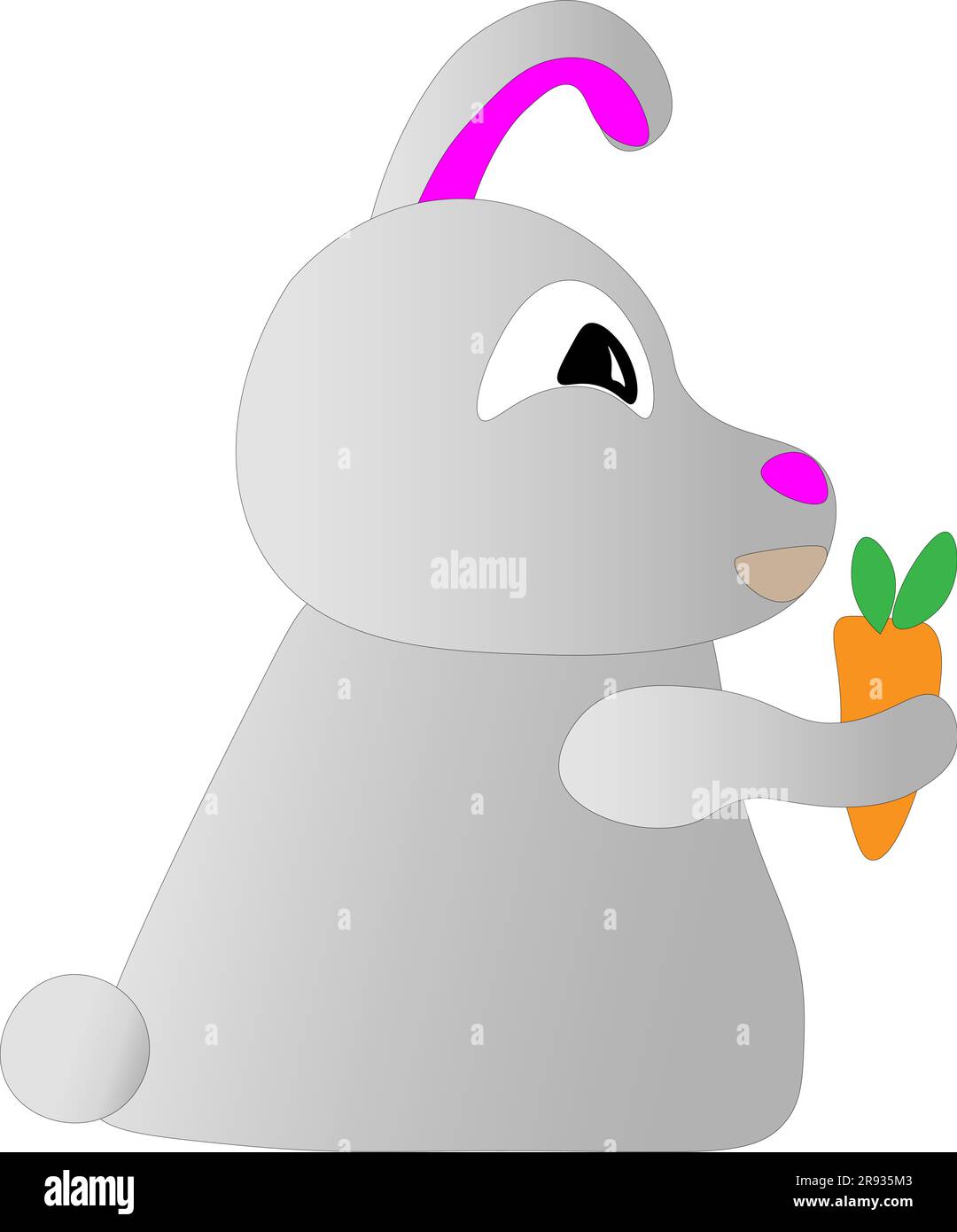 Funny rabbit on a white background, children's drawing Stock Vector ...