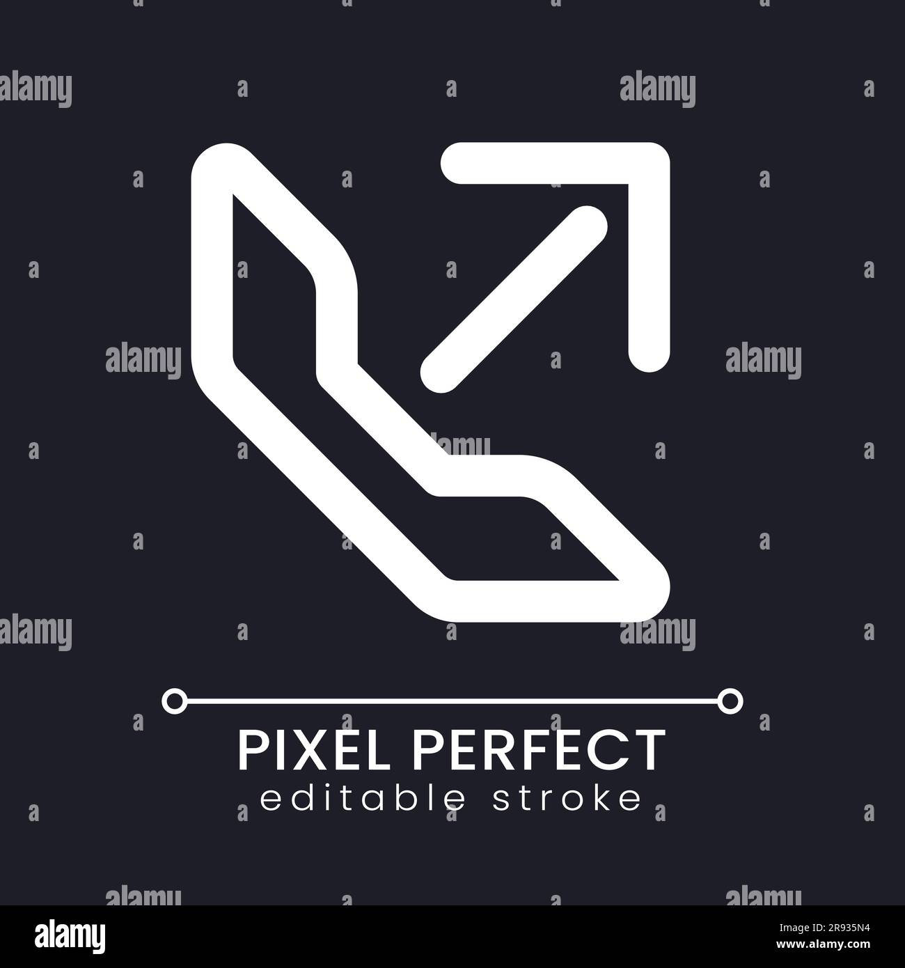 Outgoing call pixel perfect white linear ui icon for dark theme Stock Vector Image & Art - Alamy