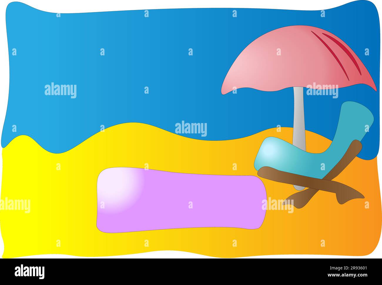 Childrens drawing beach Cut Out Stock Images & Pictures - Alamy