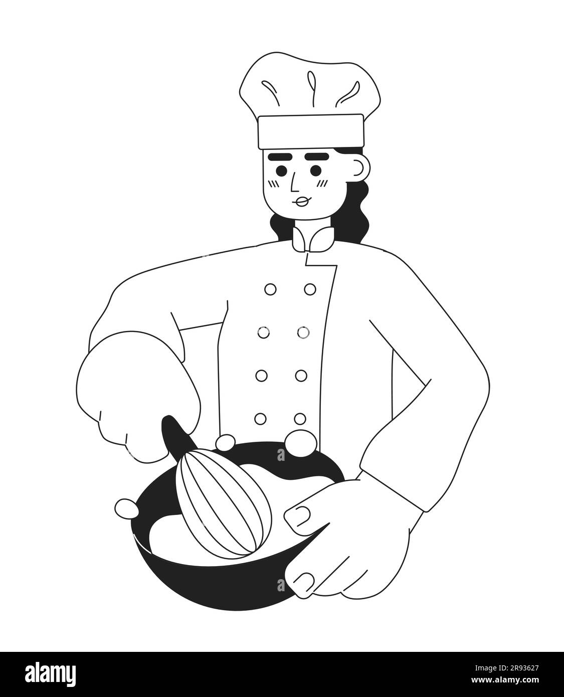 Female Chef Clip Art Black And White Black And White Afro Woman Chef