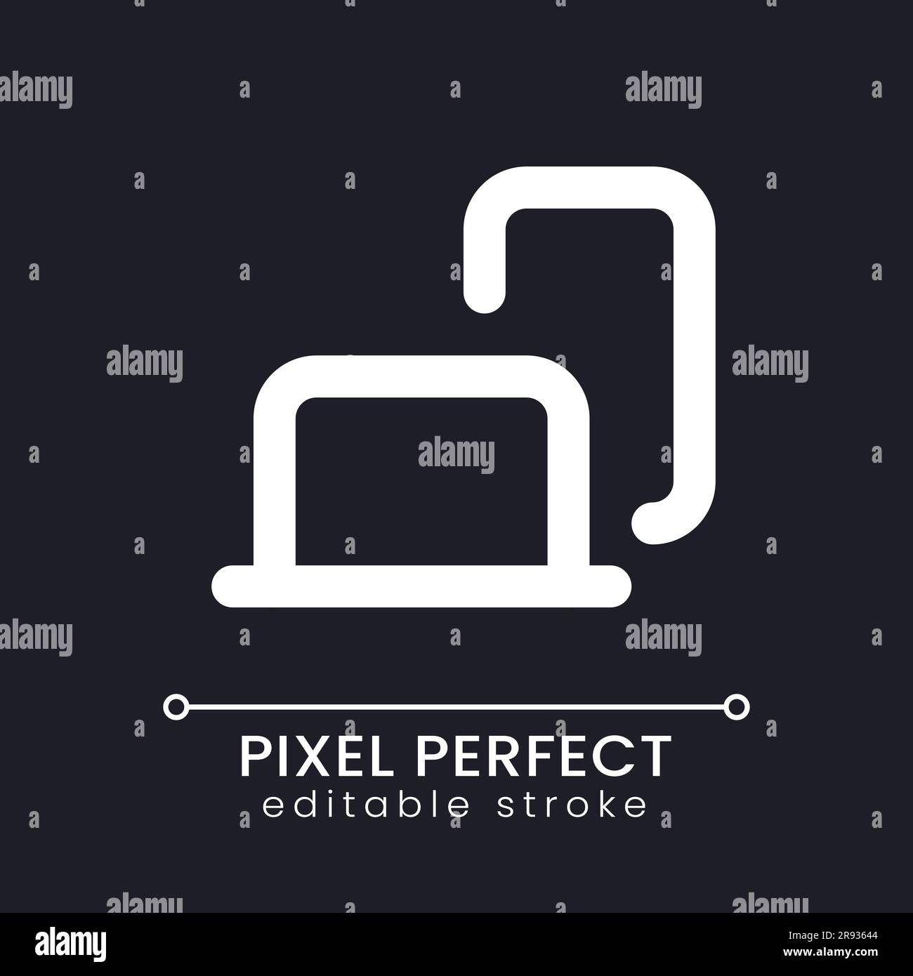 Devices pixel perfect white linear ui icon for dark theme. Connected ...