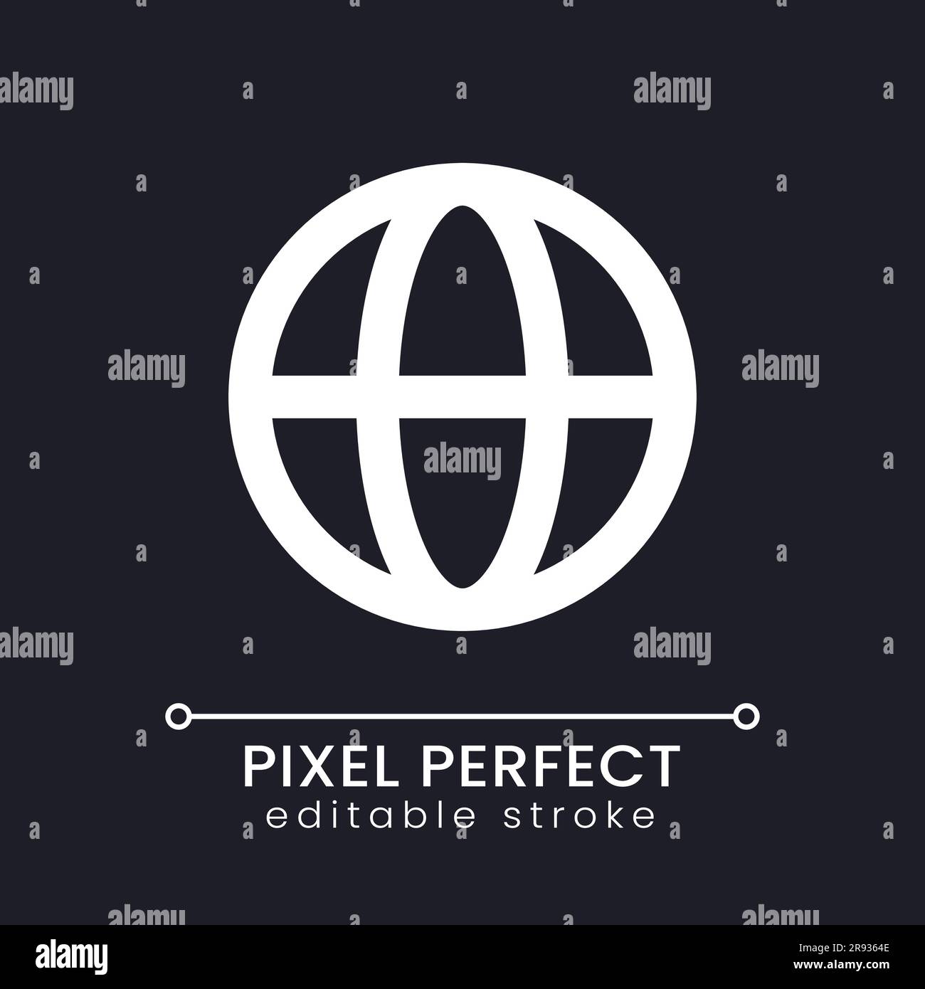 Globe pixel perfect white linear ui icon for dark theme Stock Vector Image & Art - Alamy
