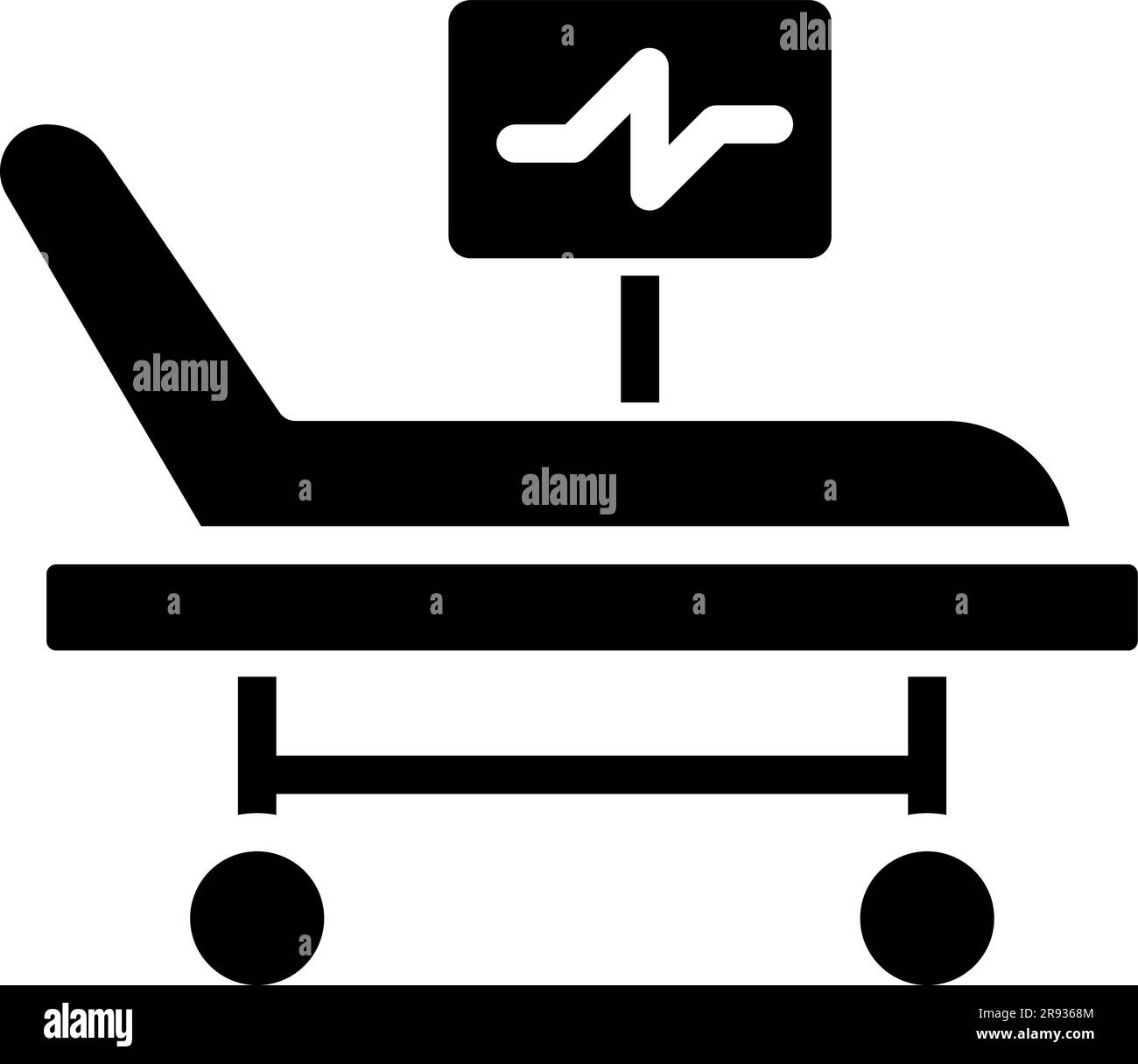 Intensive care bed black glyph icon Stock Vector Image & Art - Alamy