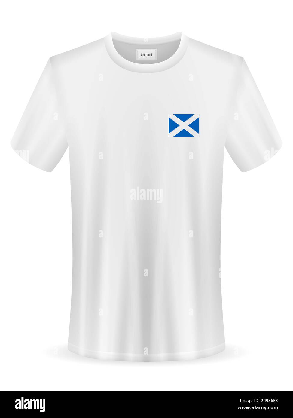 T-shirt with Scotland flag on a white background. Vector illustration ...