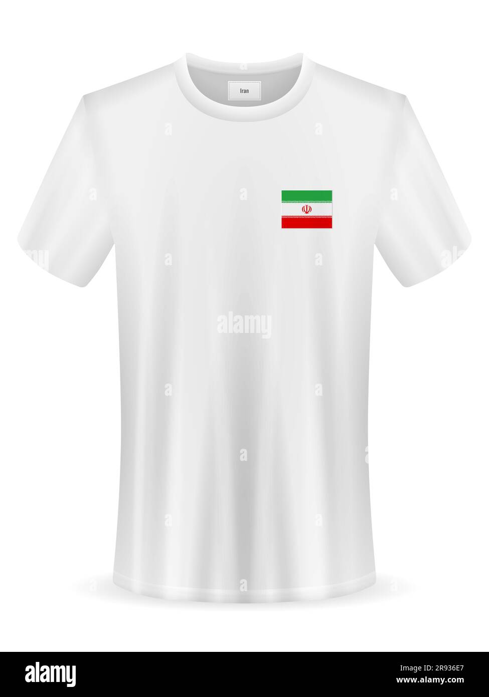 T-shirt with Iran flag on a white background. Vector illustration Stock ...