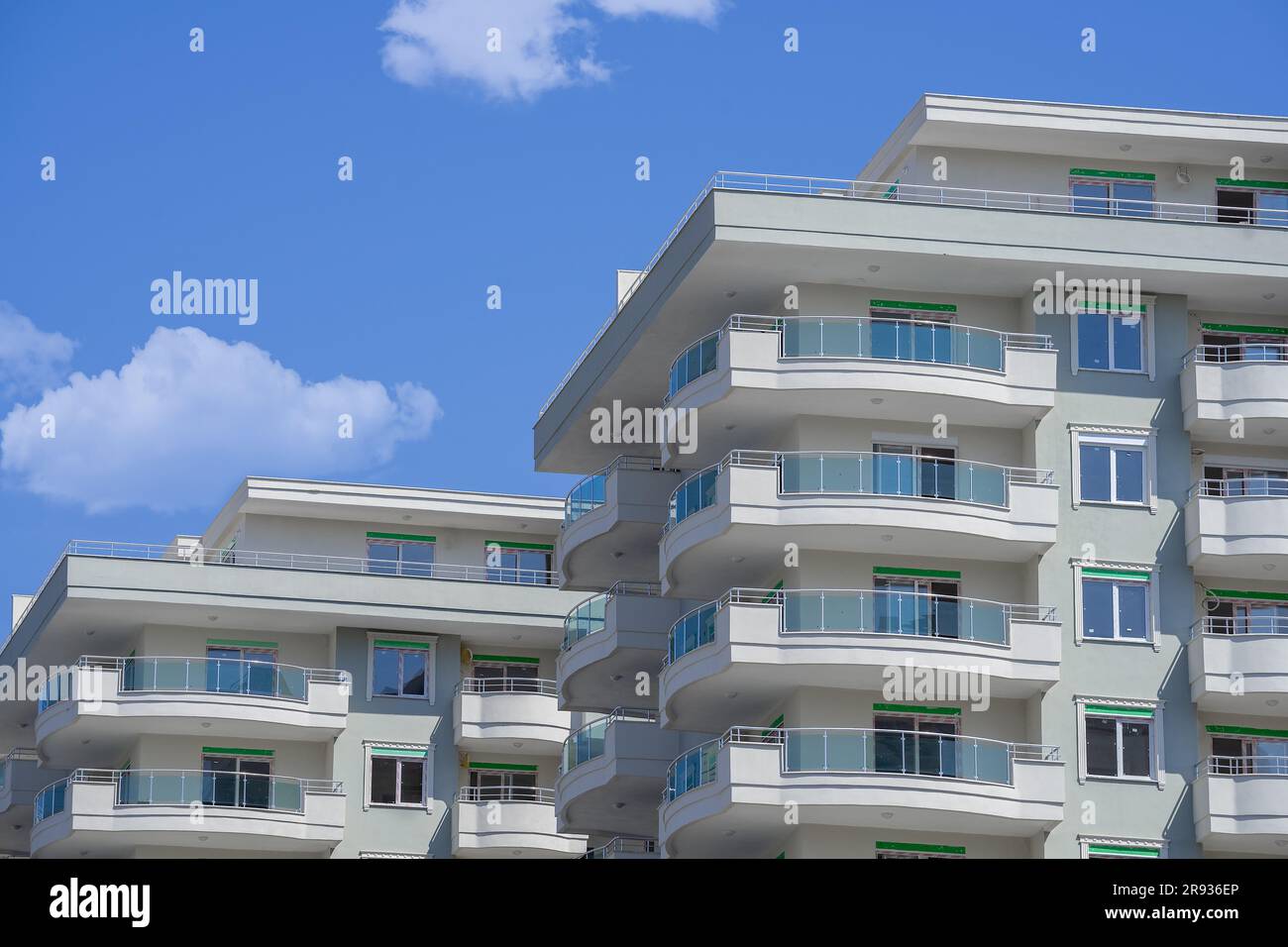 New apartment buildings in a residential area of the city. Newly built ...