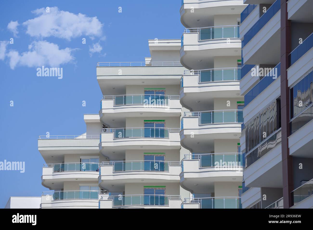 New apartment buildings in a residential area of the city. Newly built ...