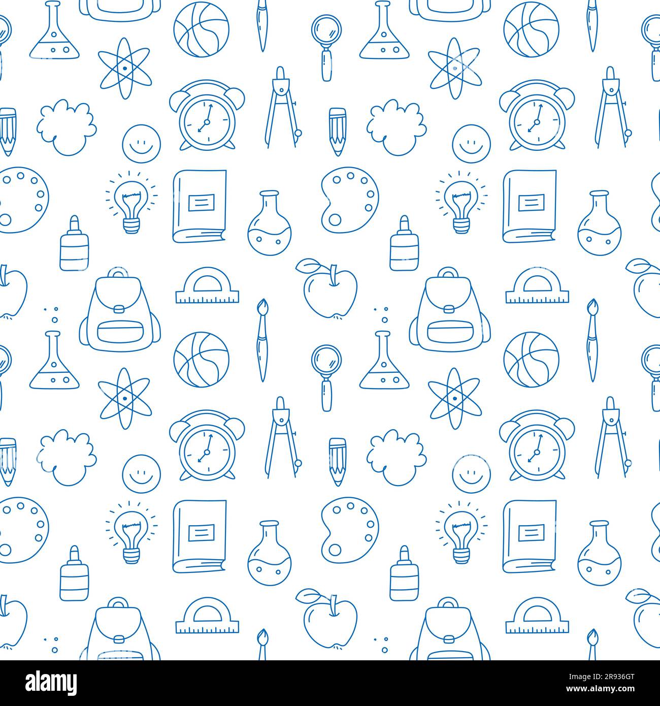 Back to School Seamless pattern, school supplies background. Vector ...