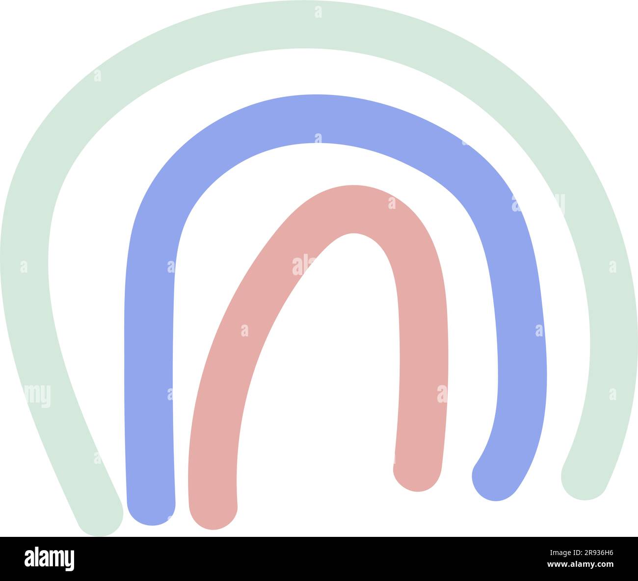 abstract cute hand drawn rainbow using pastel color . vector ...