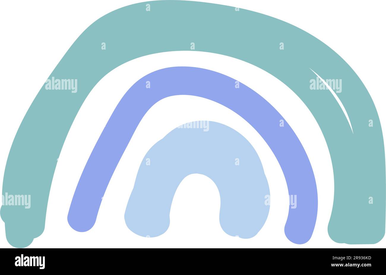 abstract cute hand drawn rainbow using pastel color . vector ...