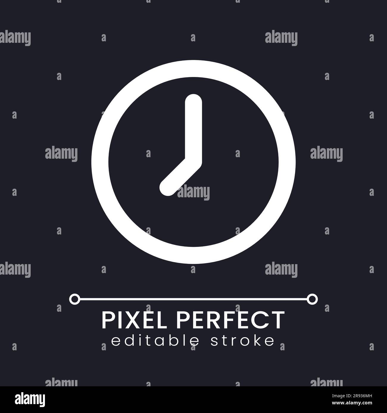 Clock pixel perfect white linear ui icon for dark theme Stock Vector ...